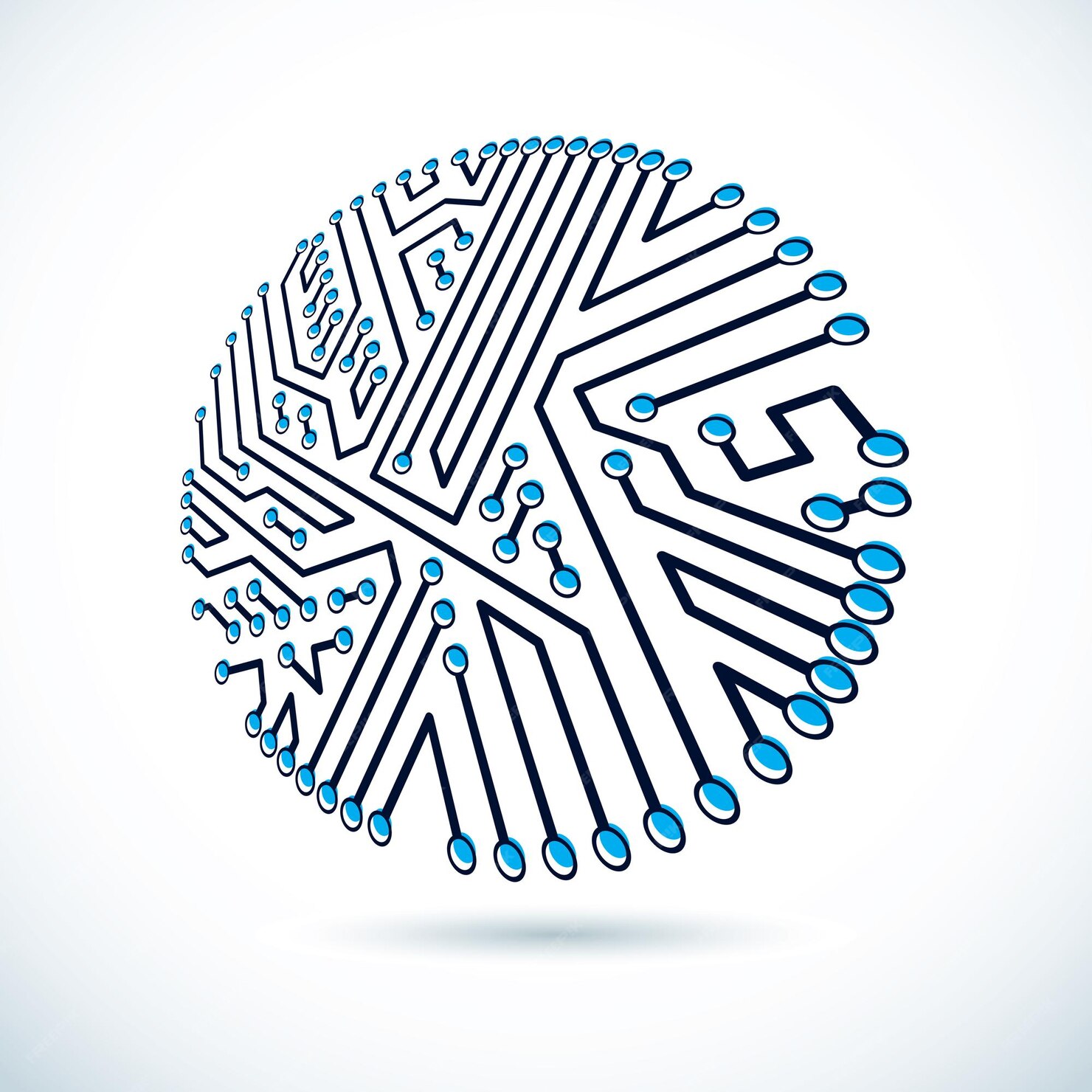 Premium Vector | Vector technology cpu design with circular ...