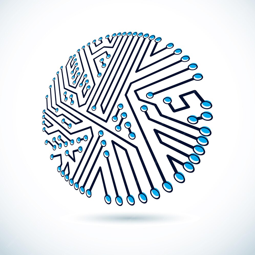 Premium Vector | Vector technology cpu design with circular ...