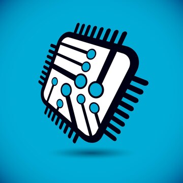 Premium Vector | Vector technology cpu design with square ...