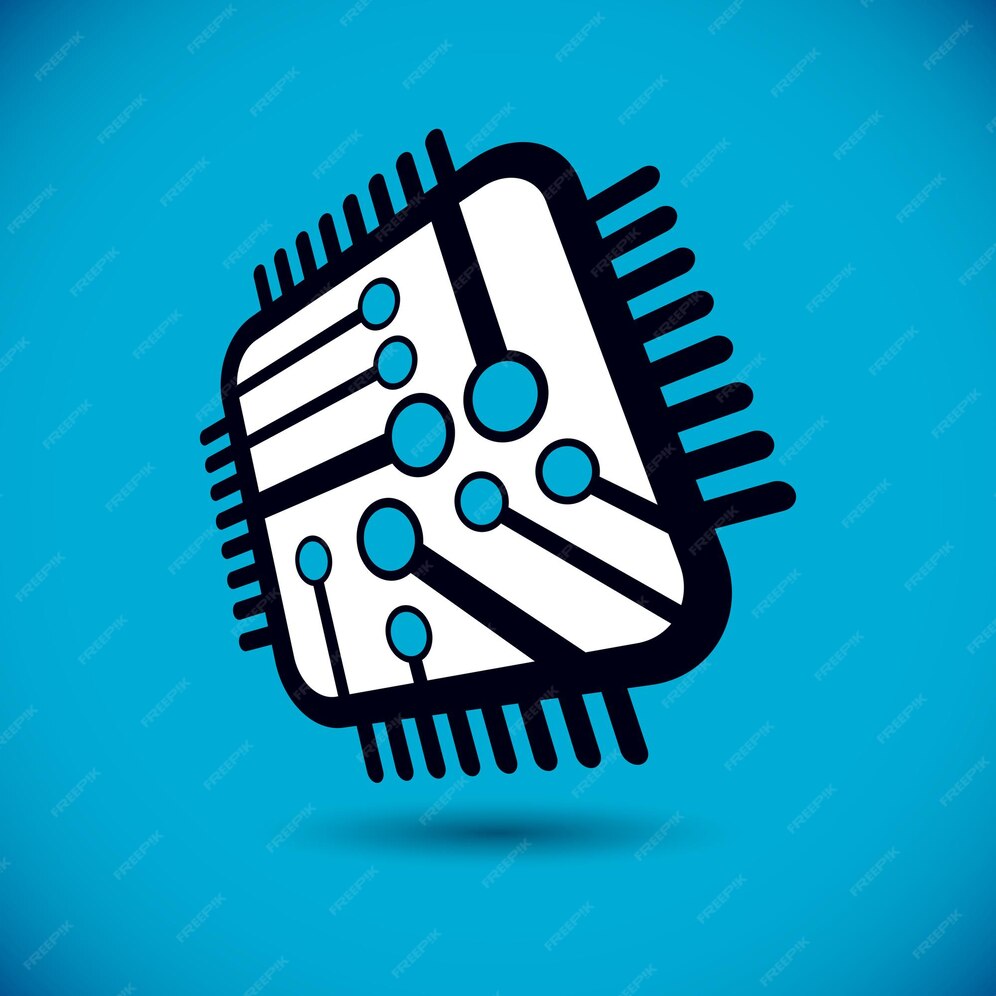 Premium Vector | Vector technology cpu design with square ...