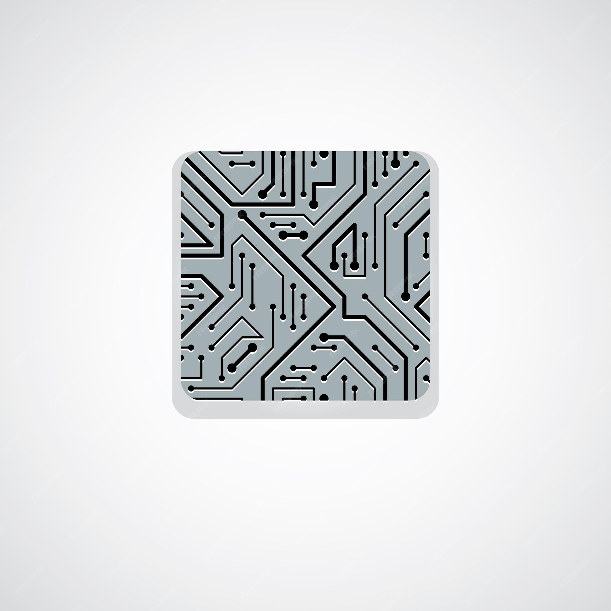 Premium Vector | Vector technology cpu design with square ...