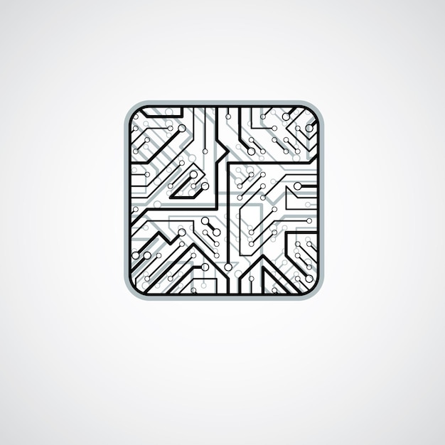 Premium Vector Vector Technology Cpu Design With Square
