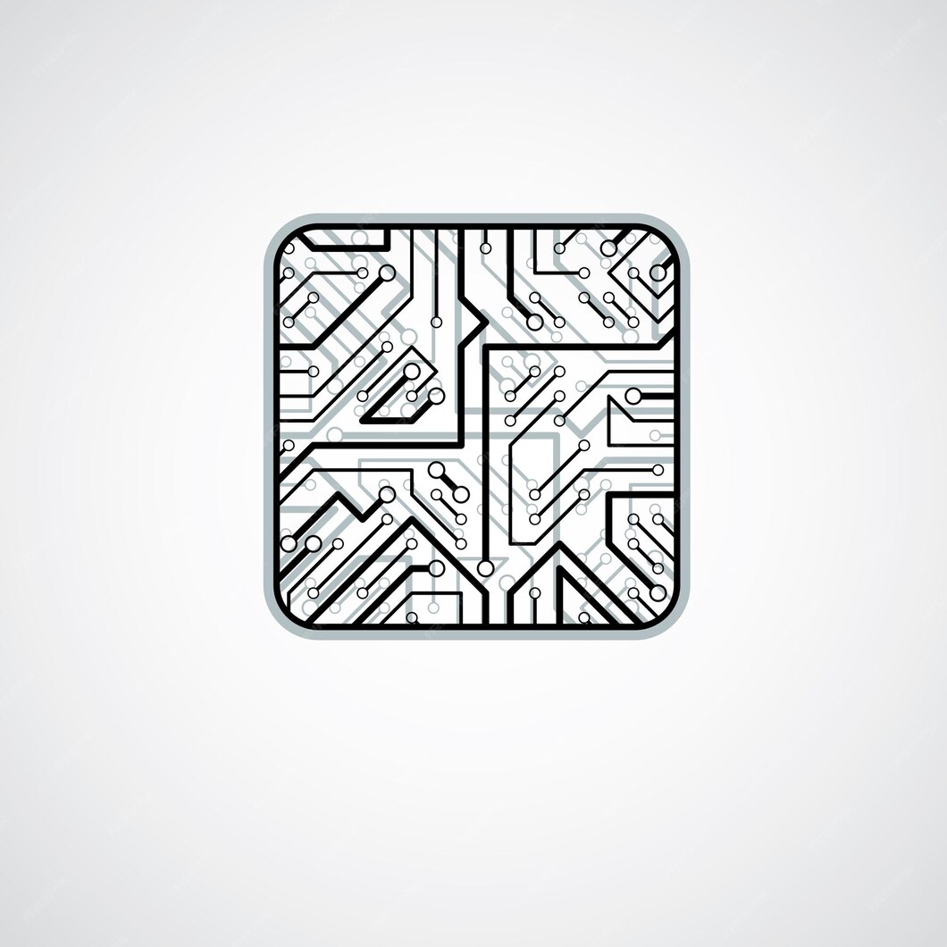 Premium Vector | Vector technology cpu design with square ...