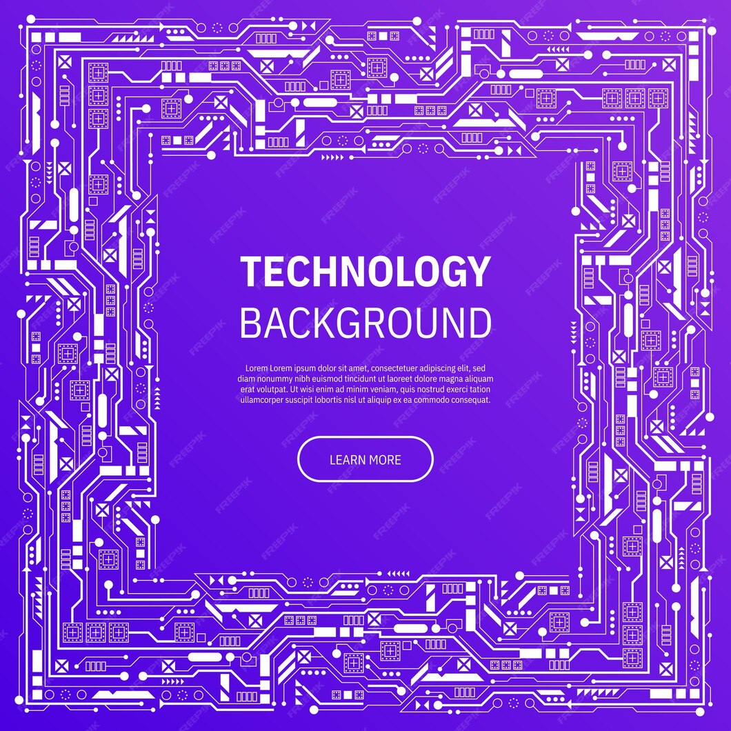 Premium Vector | Vector technology microcircuit background Frame with abstract electronic ...