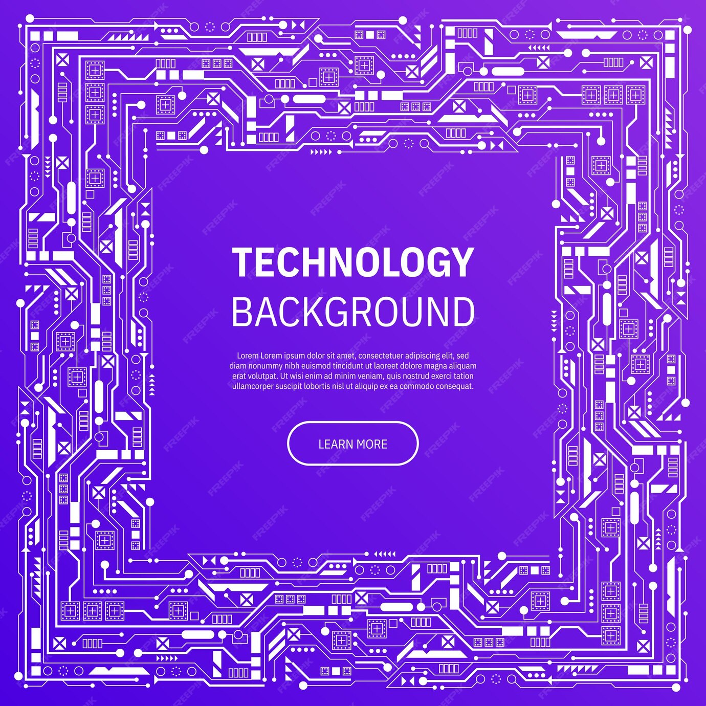 Premium Vector Vector Technology Microcircuit Background Frame With Abstract Electronic