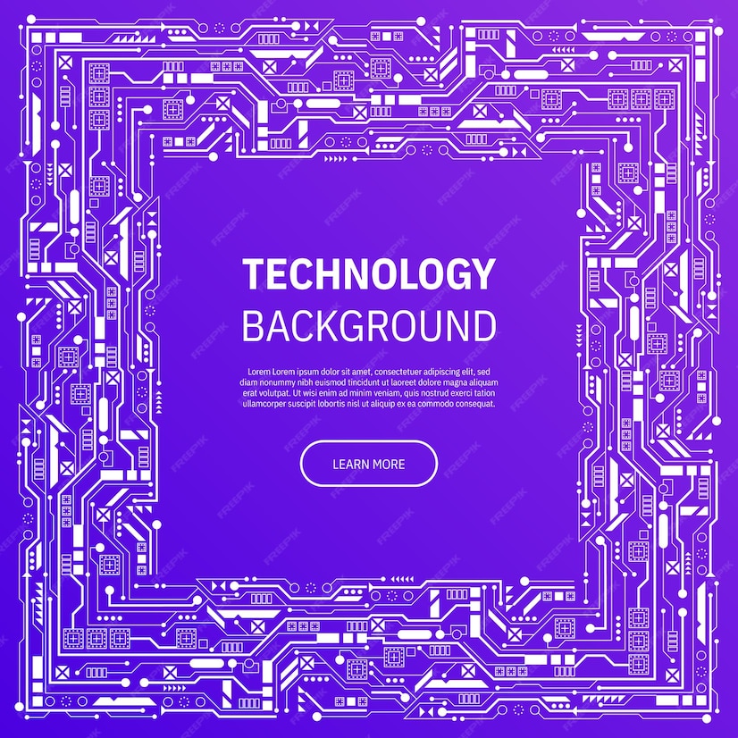 Premium Vector Vector Technology Microcircuit Background Frame With Abstract Electronic
