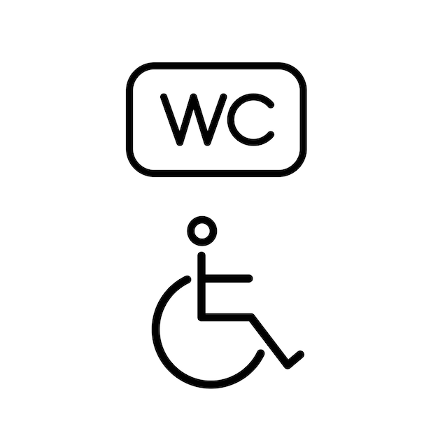 Premium Vector | Vector toilet line icon Bathroom for handicap Toilet ... Premium Vector | Vector toilet line icon Bathroom for handicap Toilet ...