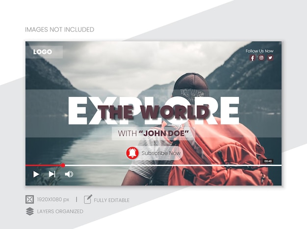 Premium Vector Vector Travel Youtube Thumbnail Design