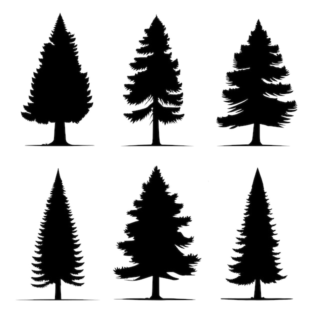 Premium Vector | Vector trees and forest silhouettes variation set Premium Vector | Vector trees and forest silhouettes variation set