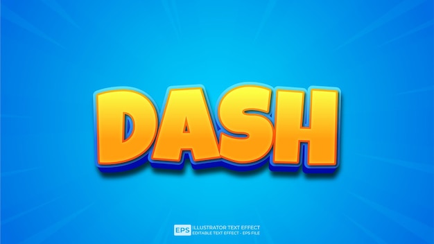 Premium Vector | Vector vector 3d text dash editable text effect font Premium Vector | Vector vector 3d text dash editable text effect font