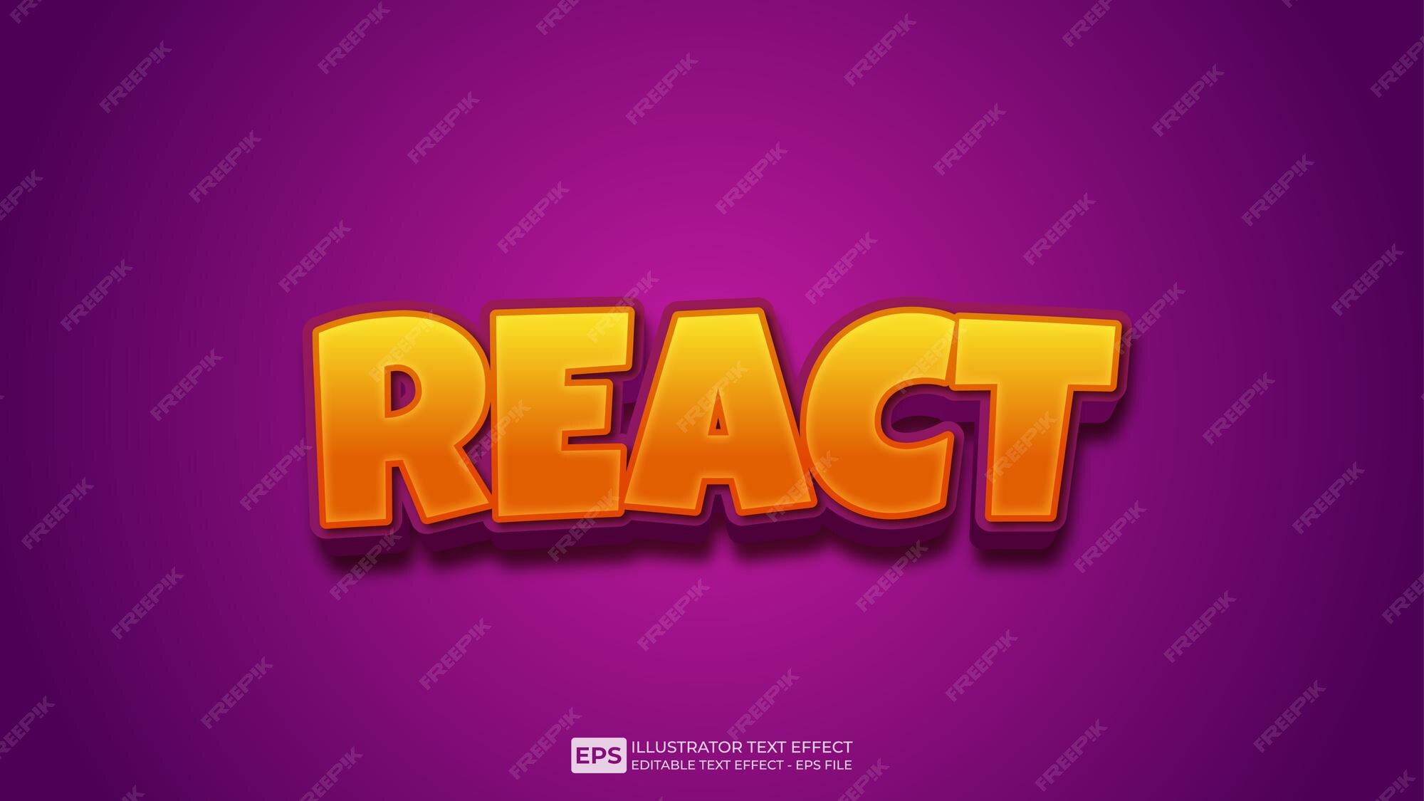 Premium Vector | Vector vector 3d text react editable text effect font
