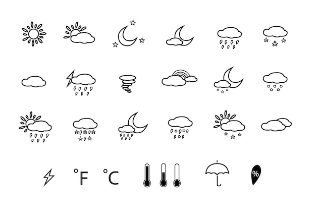 Premium Vector | Vector weather icon set Premium Vector | Vector weather icon set