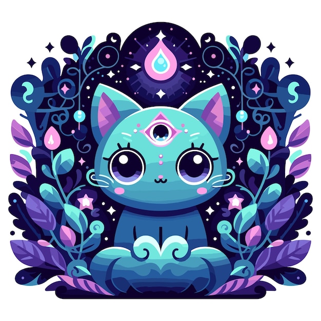 Premium Vector | Vector whimsical adventures of enchanted cats Premium Vector | Vector whimsical adventures of enchanted cats