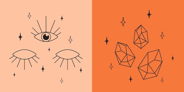 Premium Vector | Vector witch magic design elements set Premium Vector | Vector witch magic design elements set