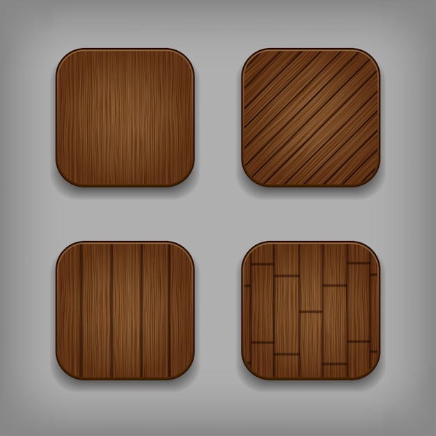 Premium Vector | Vector wooden buttons set Premium Vector | Vector wooden buttons set