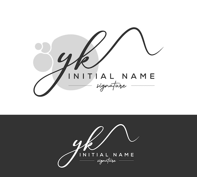 Premium Vector Vector Yk Y K Initial Letter Handwriting And Signature