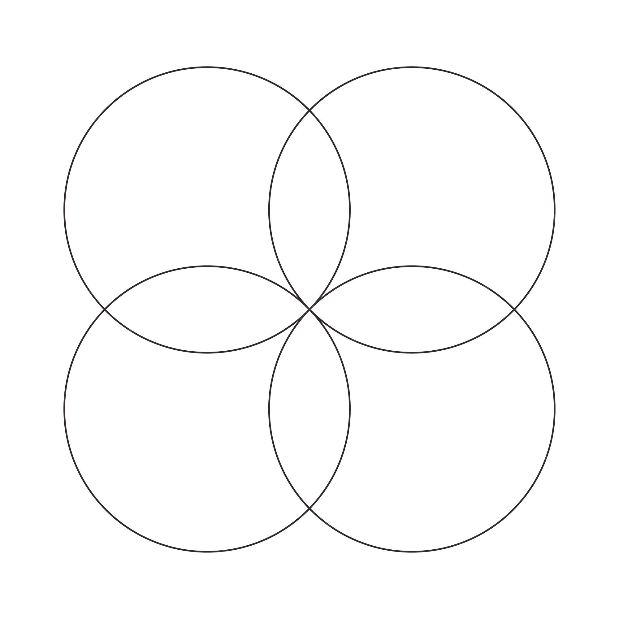 Premium Vector | Venn diagram vector chart four circle line style Premium Vector | Venn diagram vector chart four circle line style