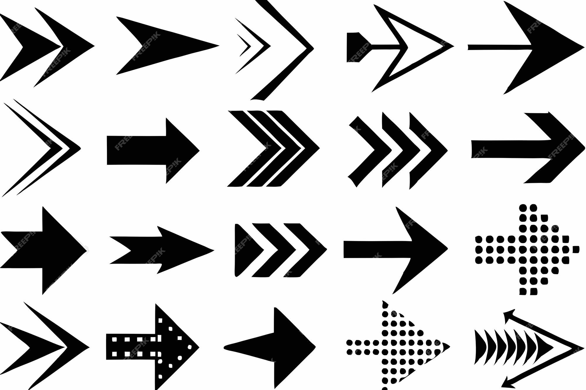 Versatile Black Arrow Vector Icons Simple Curved And Multisegmented