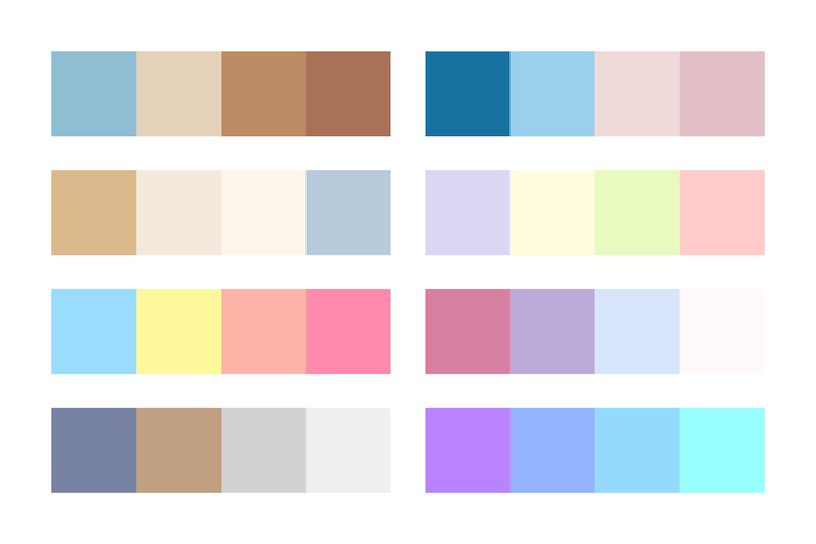 Premium Vector | Vibrant color combinations palette set for logos Premium Vector | Vibrant color combinations palette set for logos
