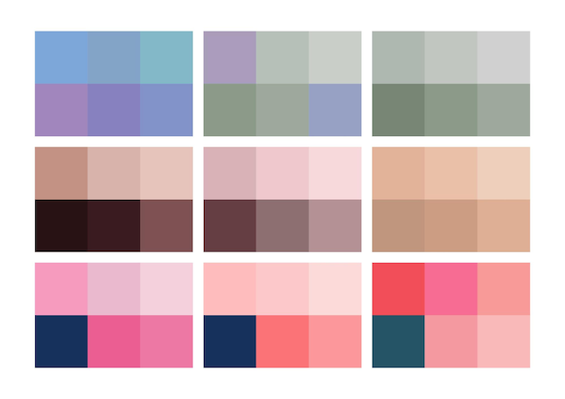 Premium Vector | Vibrant color combinations palette set for logos Premium Vector | Vibrant color combinations palette set for logos