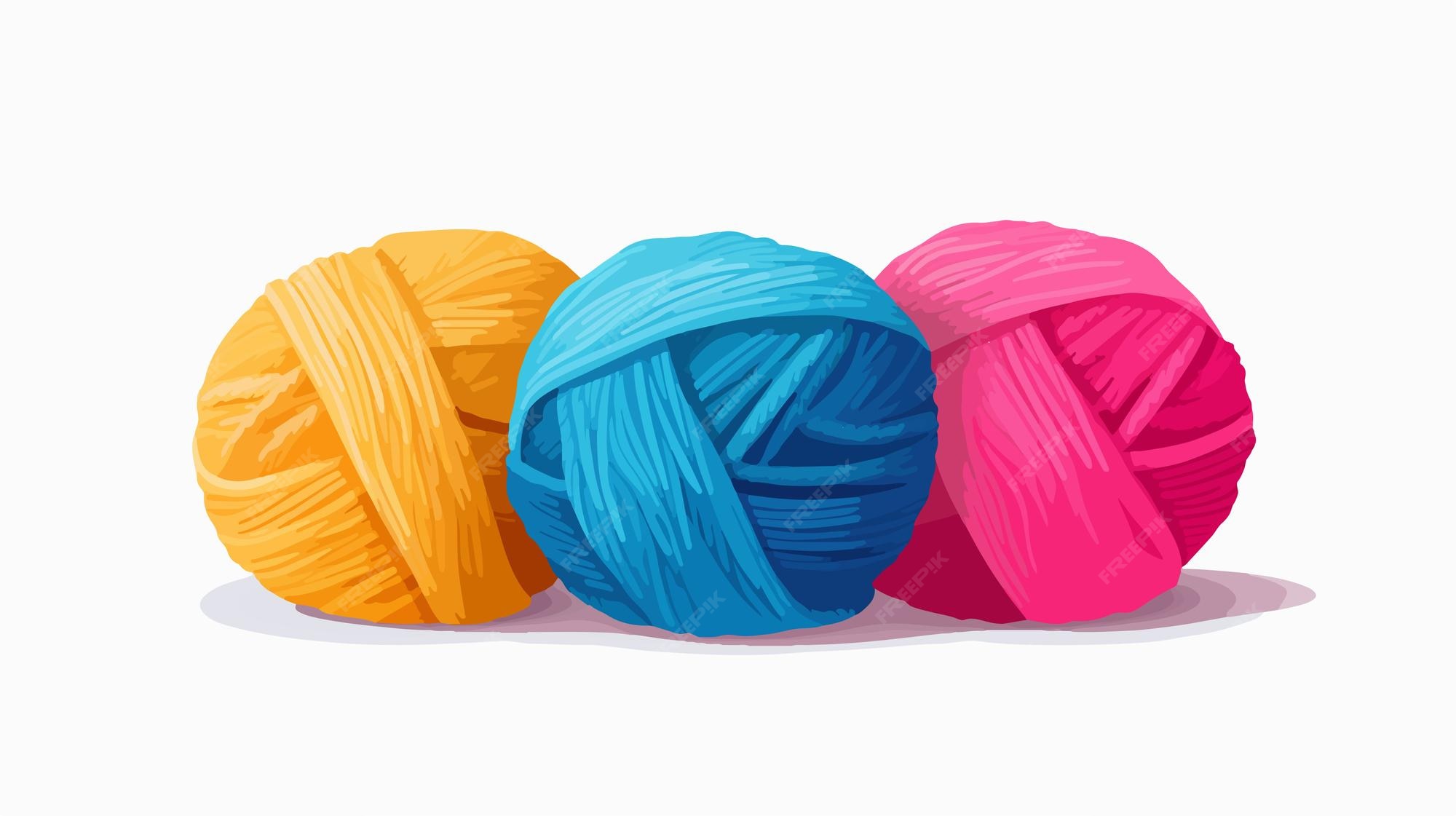 Vibrant Color Knitting Wool Cartoon Vector Illustration Premium Ai Generated Vector