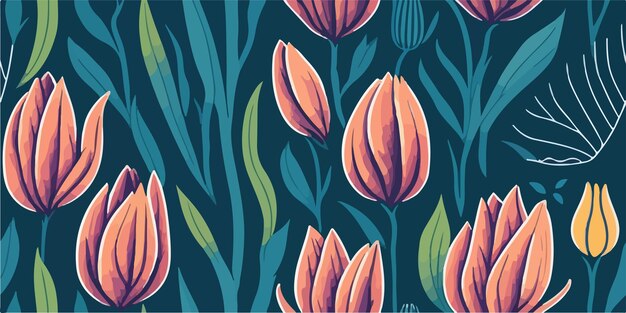 Premium Vector | Vibrant vector pattern with abstract nature illustrations Premium Vector | Vibrant vector pattern with abstract nature illustrations