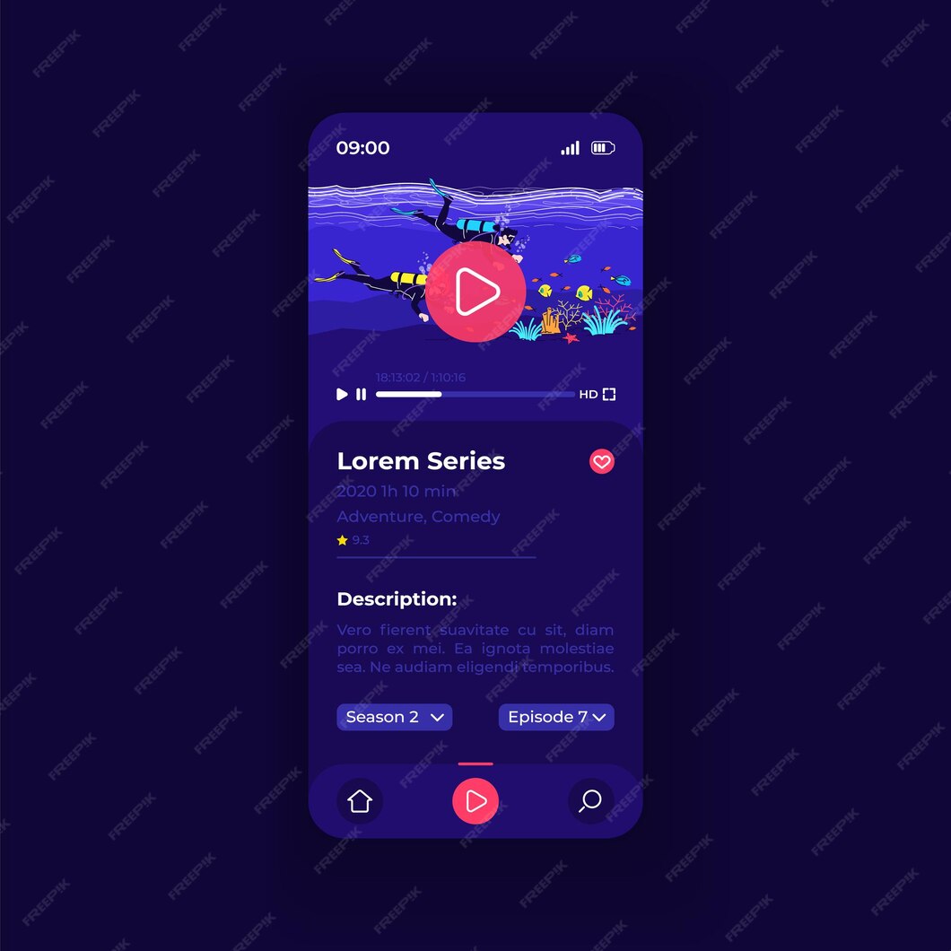 Premium Vector | Video blogging application smartphone interface vector ...