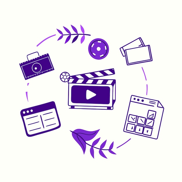 Video editing vector illustration line circuit | Premium AI-generated ... Video editing vector illustration line circuit | Premium AI-generated ...