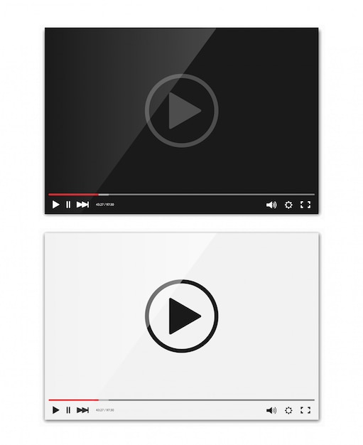 Premium Vector | Video player interface Premium Vector | Video player interface