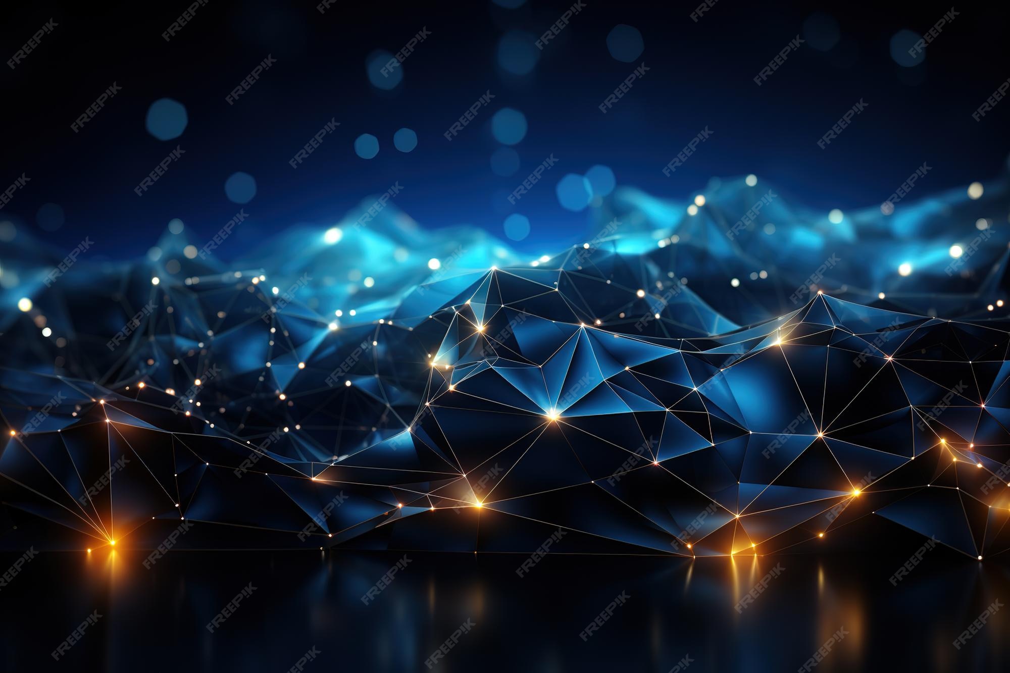 View of a Abstract connection structure with connecting dots and lines ...