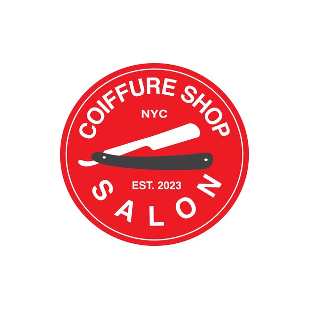 Premium Vector Vintage Barber Shop Badge Coiffure Salon Logo Vector