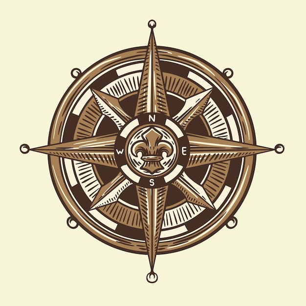 Premium Vector Vintage Compass Illustration