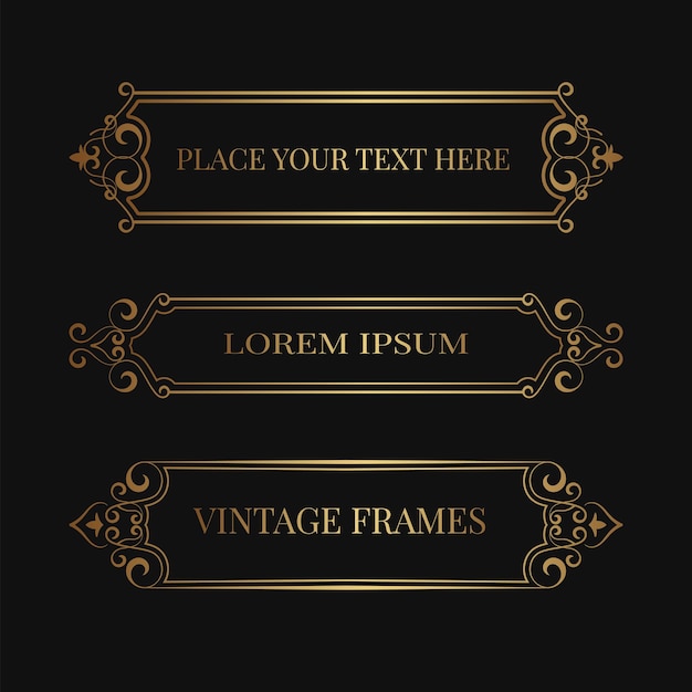 Premium Vector | Vintage frames vector set Premium Vector | Vintage frames vector set