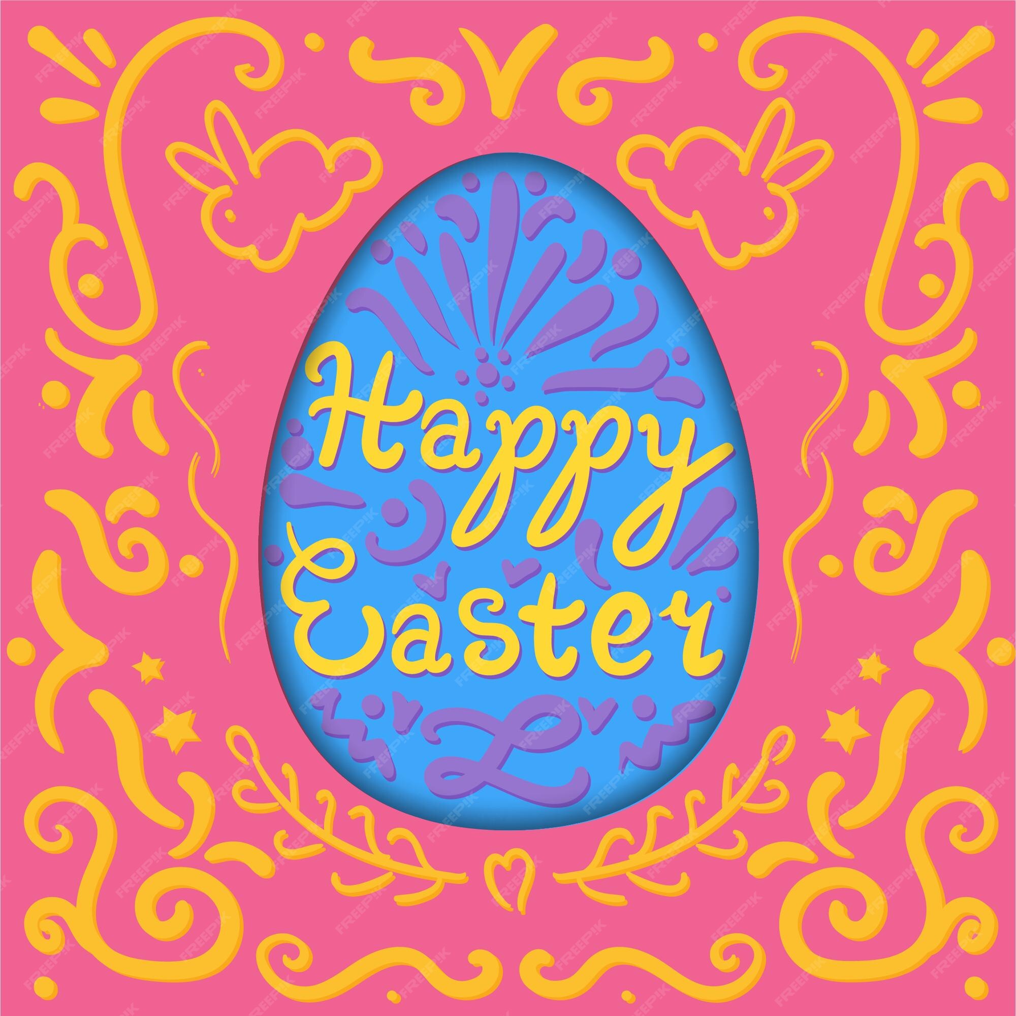 Premium Vector Vintage Happy Easter Lettering