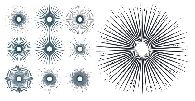 Premium Vector | Vintage radiant sun rays Premium Vector | Vintage radiant sun rays