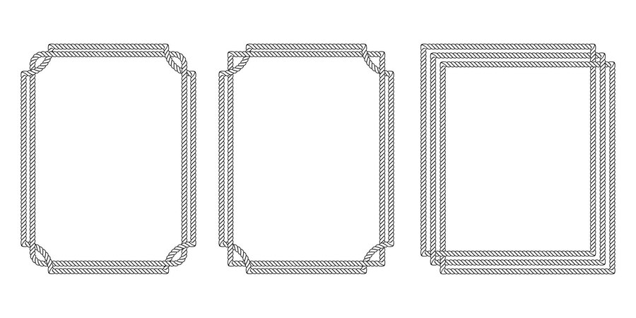 Premium Vector | Vintage rope frame set isolated on white background Premium Vector | Vintage rope frame set isolated on white background