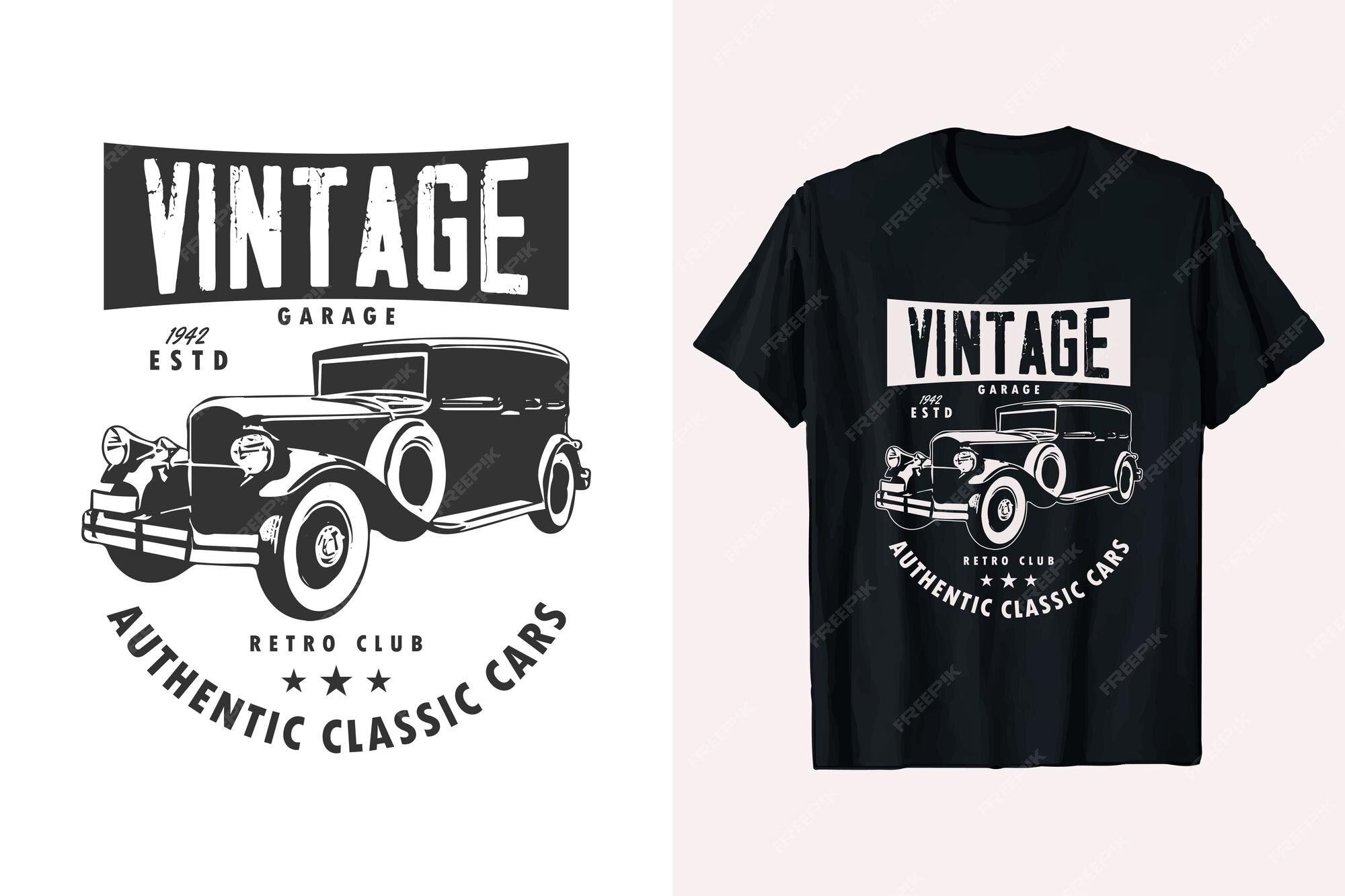 Premium Vector Vintage Vehicle Car Tshirt Design Old Cars Vector