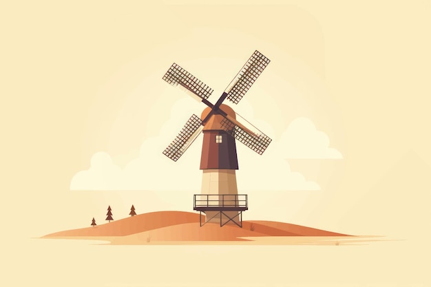 Vintage windmill on hilltop | Premium AI-generated vector Vintage windmill on hilltop | Premium AI-generated vector