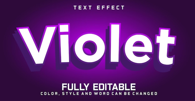 Premium Vector | Violet text editable style effect Premium Vector | Violet text editable style effect