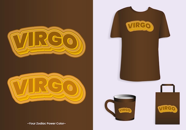 Premium Vector Virgo Zodiac Power Color Is Brown Typhography Tshirt