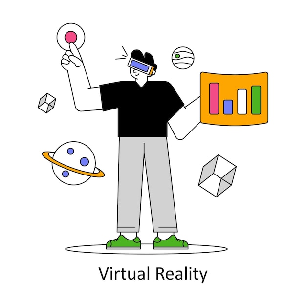 Premium Vector | Virtual reality flat style design vector illustration ... Premium Vector | Virtual reality flat style design vector illustration ...