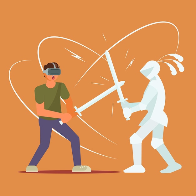 Premium Vector | Virtual reality game concept vector illustration Premium Vector | Virtual reality game concept vector illustration