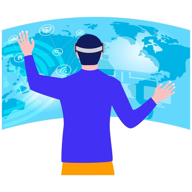 Premium Vector | Virtual reality technology Premium Vector | Virtual reality technology