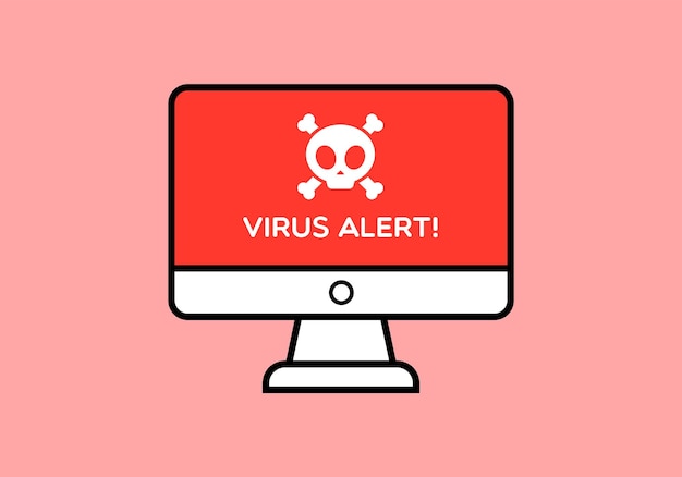 Premium Vector | Virus alert computer illustration Premium Vector | Virus alert computer illustration