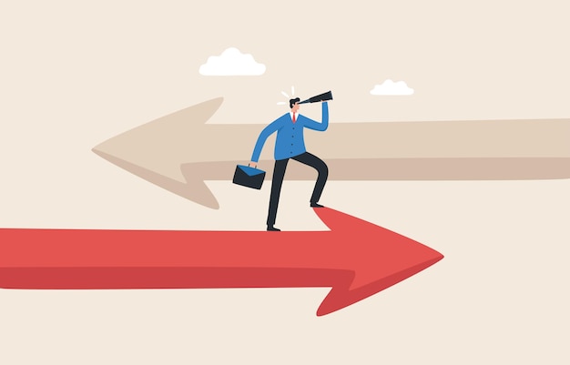 Premium Vector | Vision to see the business direction forecasting the ... Premium Vector | Vision to see the business direction forecasting the ...