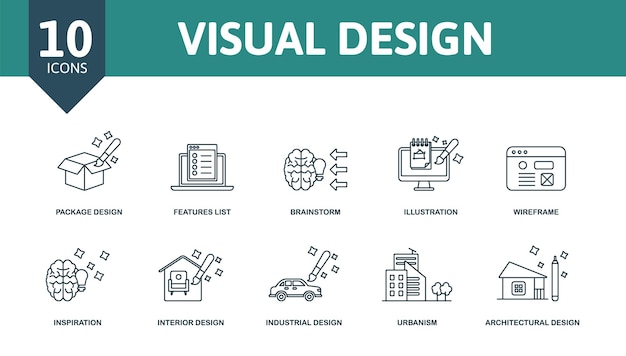 Premium Vector | Visual design set icon editable icons visual design theme Premium Vector | Visual design set icon editable icons visual design theme