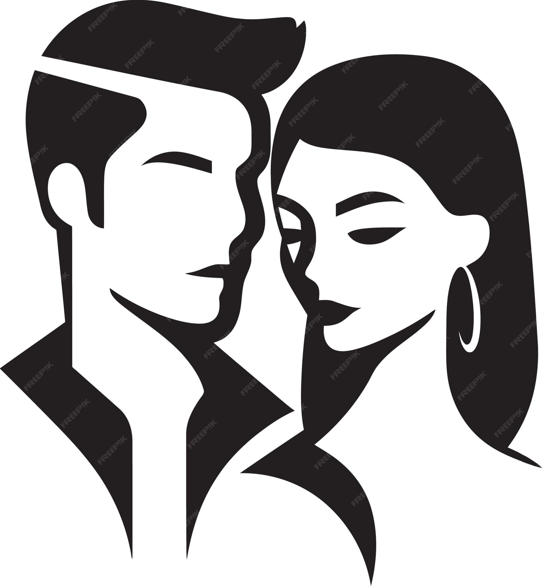 Visual Echoes Crafting Couple Sketches Premium Ai Generated Vector