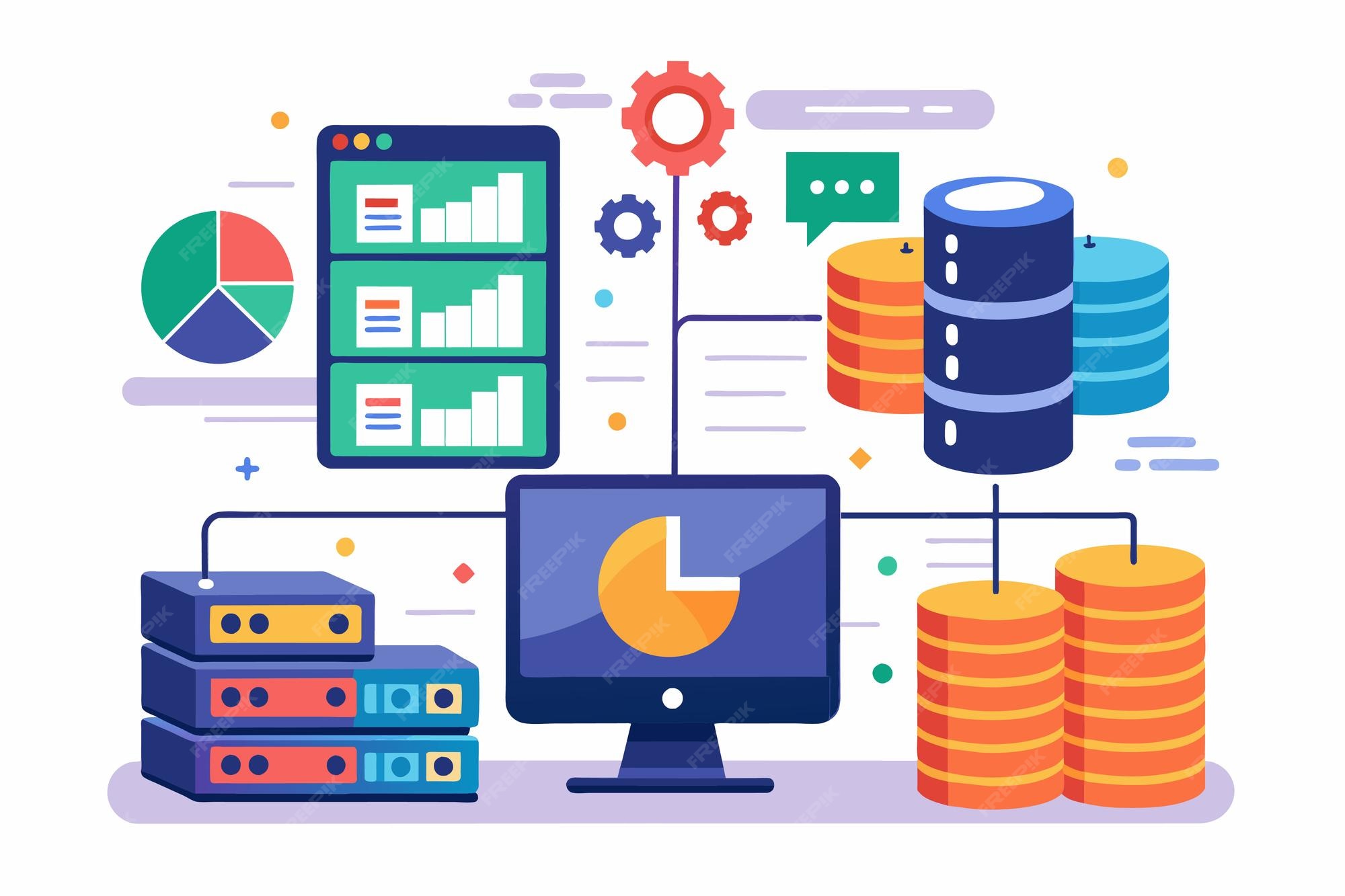 Visual Representation Of Data Storage Analysis Featuring Graphs Servers