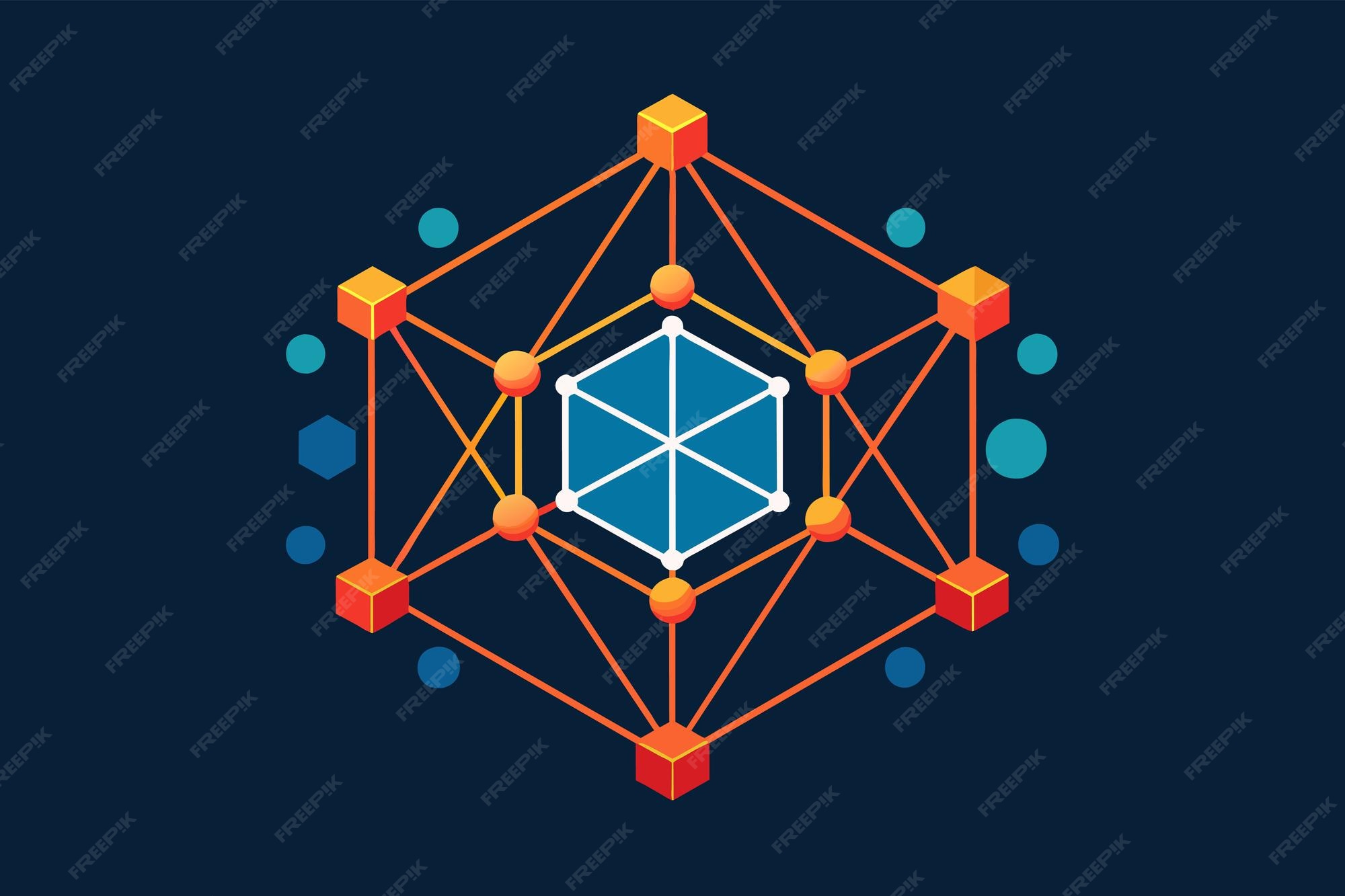 Visual representation of a network structure with interconnected nodes ...