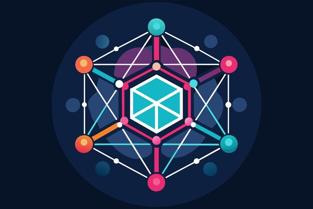 Visual Representation Of A Network Structure With Interconnected Nodes